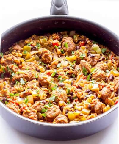 One Pot Wonder Spanish Rice with Chorizo - The Wholesome Dish