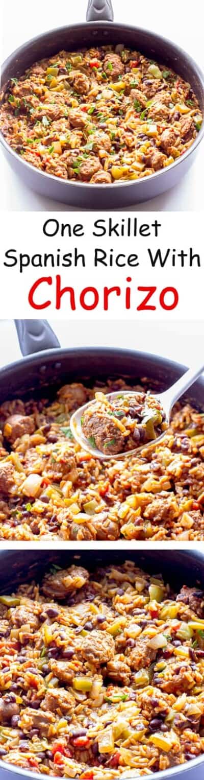 One Pot Wonder Spanish Rice with Chorizo - The Wholesome Dish